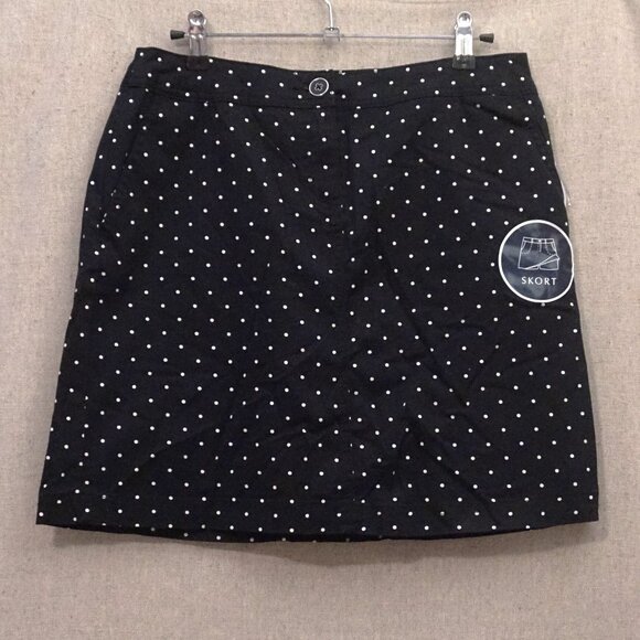 Karen Scott | Shorts | Karen Scott Black White Polka Dot Pattern Skort ...